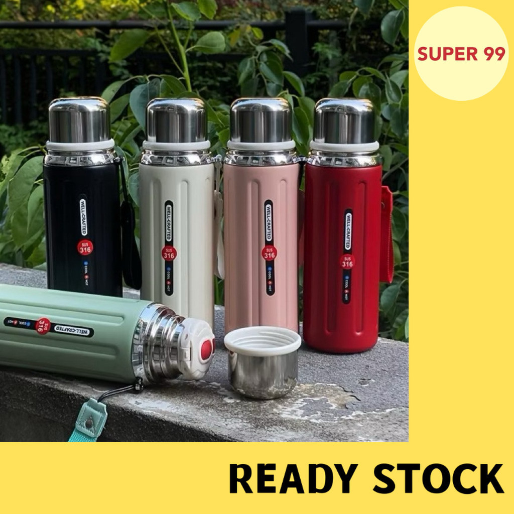 (800ml) Vacuum Flasks Stainless Steel Water Bottle Leak-Proof Straw Lid ...