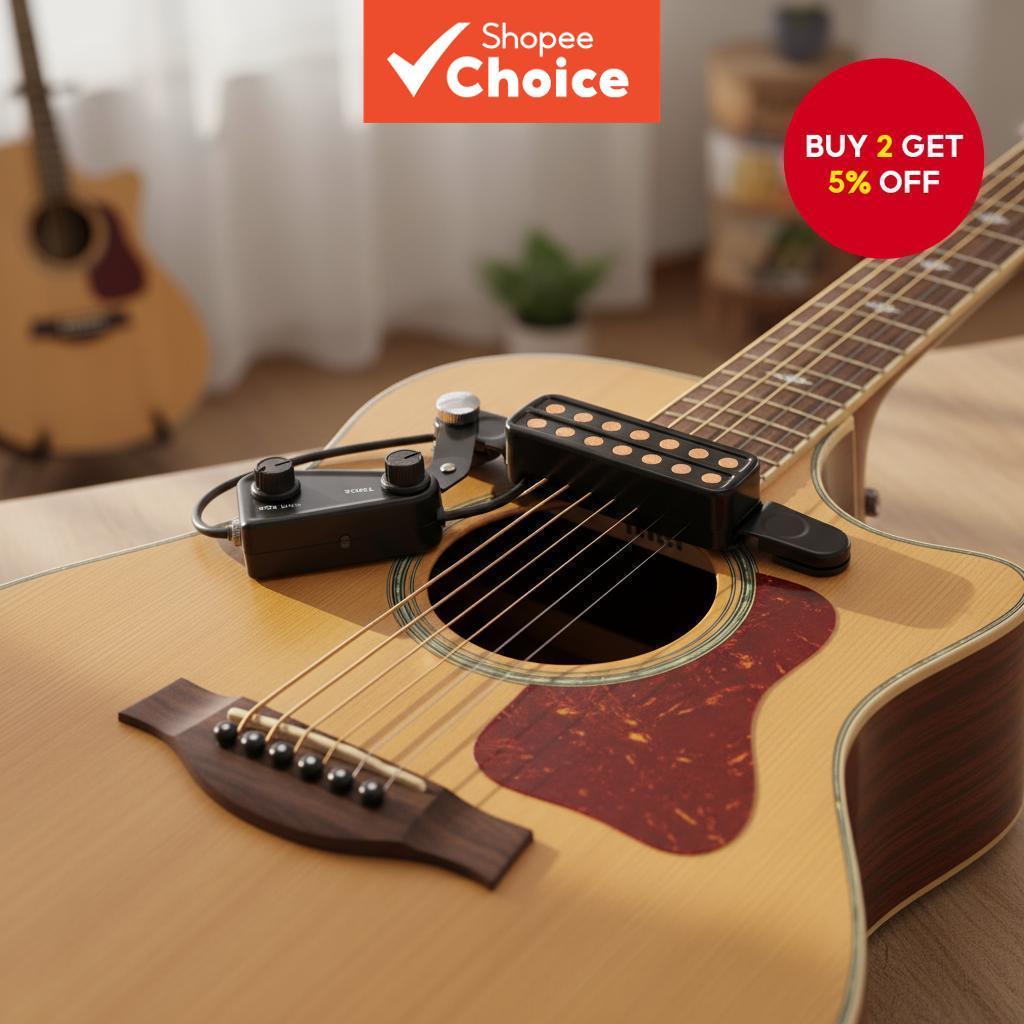 Miwayer Acoustic Guitar Pickup P-011, 12-Hole Magnetic Soundhole ...