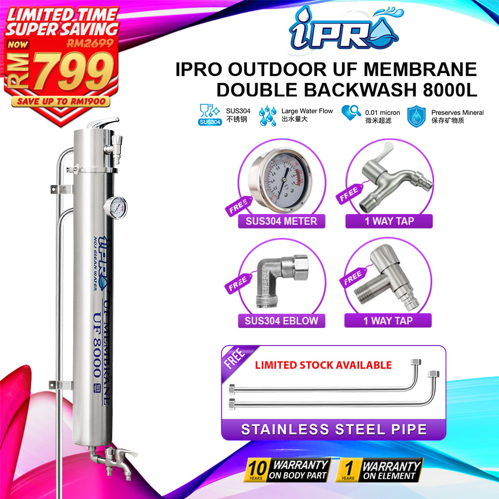 IPRO SUS 304 Ultra Filtration UF Membrane Double Backwash Outdoor Water ...