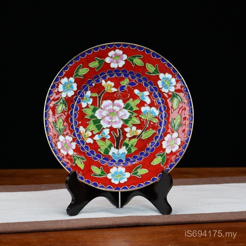 Cloisonne Blossoming Fortune Reward Plate Filigree Silver Blue Gift ...