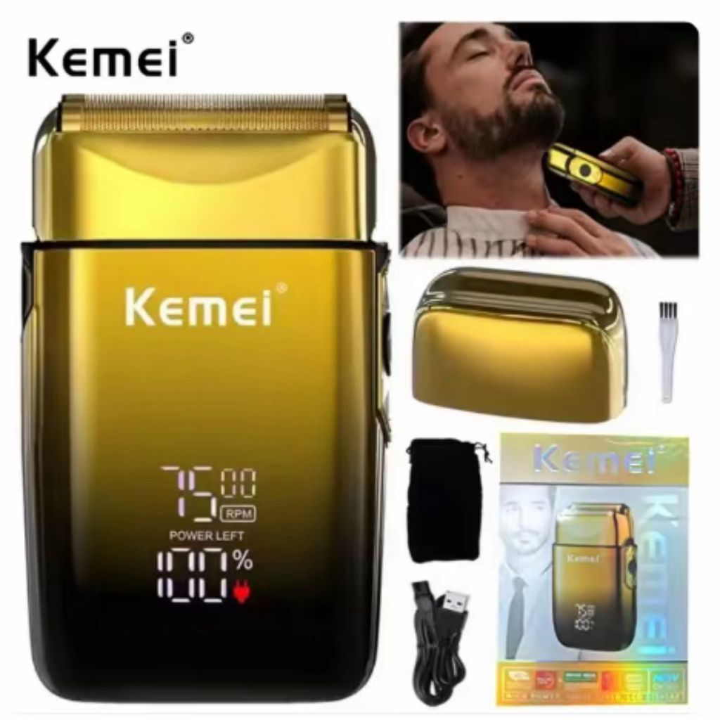 Kemei KM-TX10 New Electric Shaver with LED Display Screen Rechargeable ...