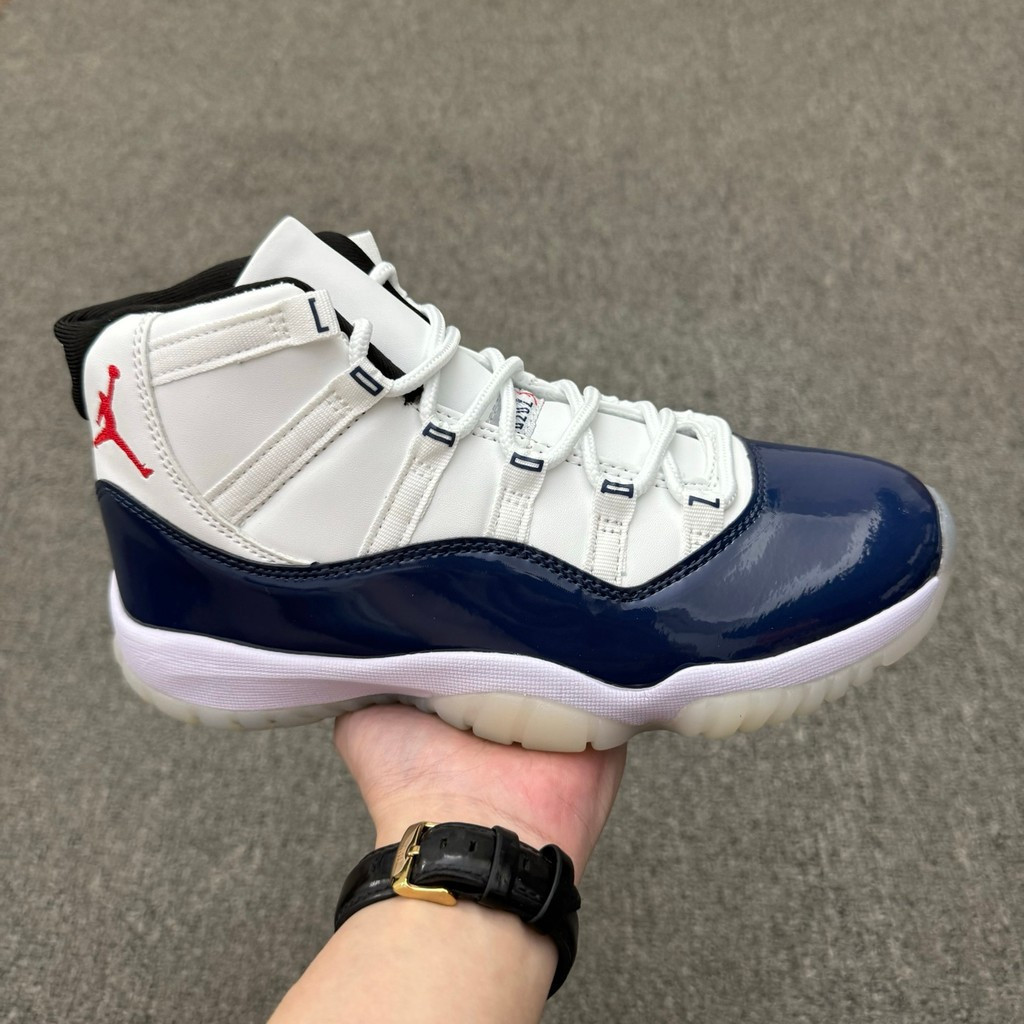 Air Jordan 11 Retro "Rare Air" Tinggi Atas Putih Biru AJ11, Kasut Bola ...
