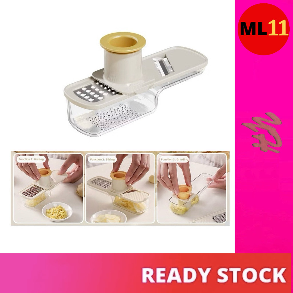 (3 in 1) Garlic & Ginger Grinder with Press Stainless Steel Manual ...