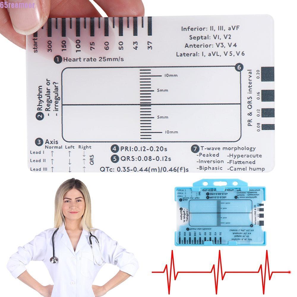 REEMOOR Ecg/Ekg Reference Guide, Clear Interpretation ECG 7 Step Ruler ...