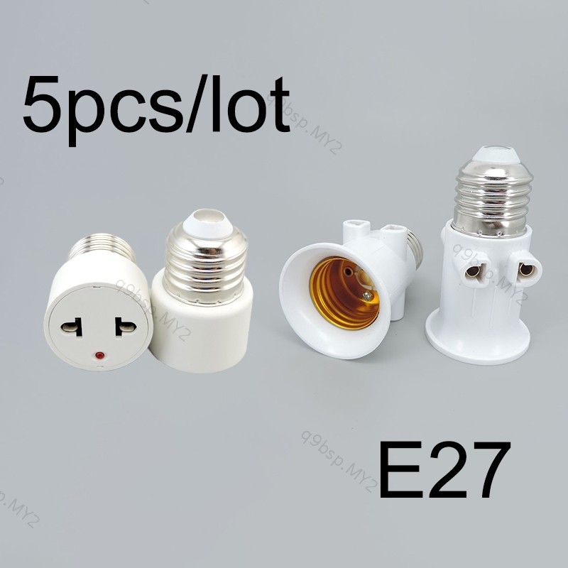 5pcs AC 220v E26 E27 to US EU UK power plug LED bulb Holder base Socket ...