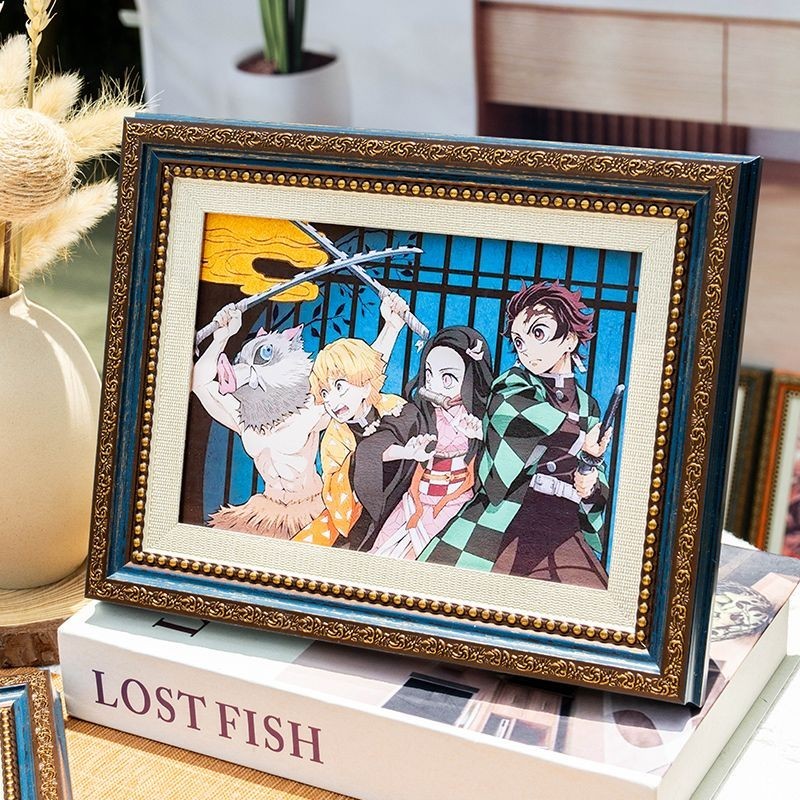 Anime Demon Slayer Blade Genshin Retro Photo Frame Swing Table 186 23cm ...