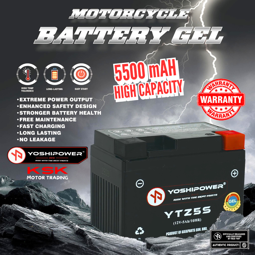 YOSHIPOWER YTZ5 GTZ4V YTZ5S GTZ5S Gel (higher capacity) BATTERY BATTERI ...