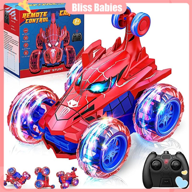 Spider Man Racing Car Toy Stunt Drift Car Remote Control Rotation Off ...