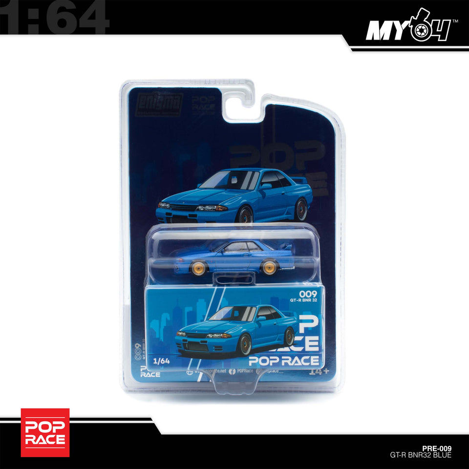 [Pop Race] 1:64 ENIGMA Nissan Skyline R32 - Bayside Blue (Blister Pack ...