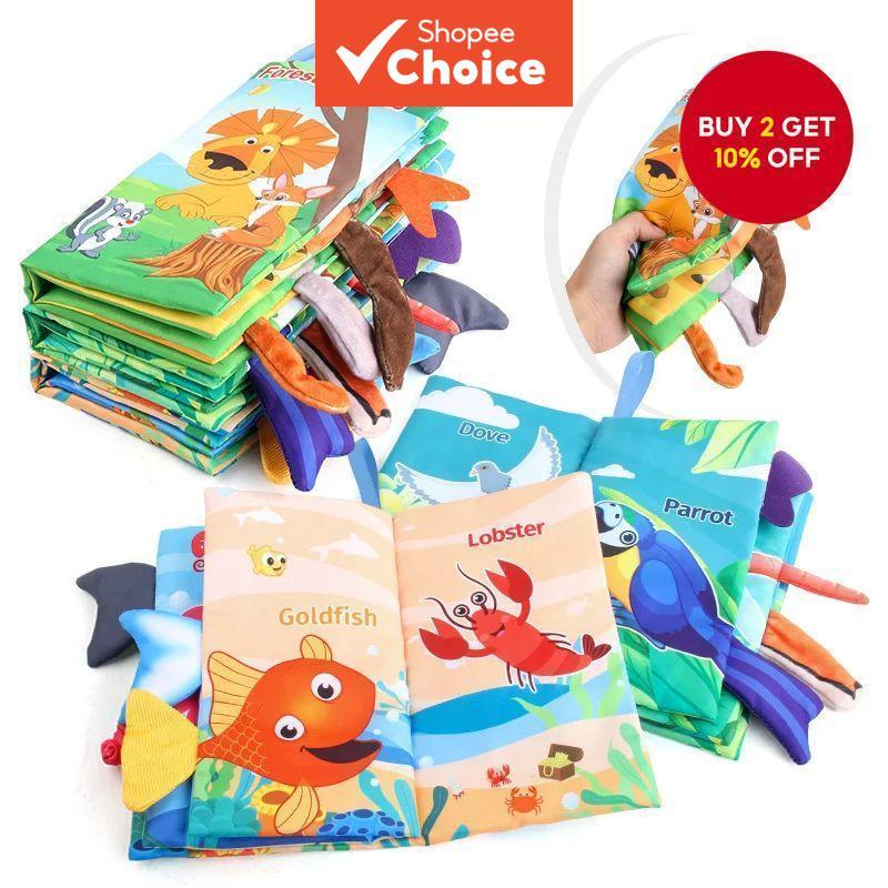 Baby Early Learning Toy Tail Cloth Book Puzzle Parent-child Interactive ...