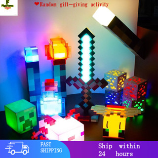 【免运费】MC 2025 LED Minecraft Lamp Torch Color Changing Water Bottle Ore ...