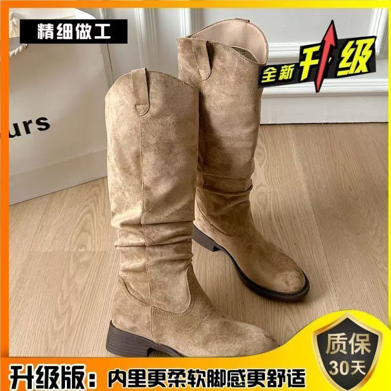 Retro Boots Brown Pile Mid-Tube Boots 2026 Women's Shoes Autumn Lad ...