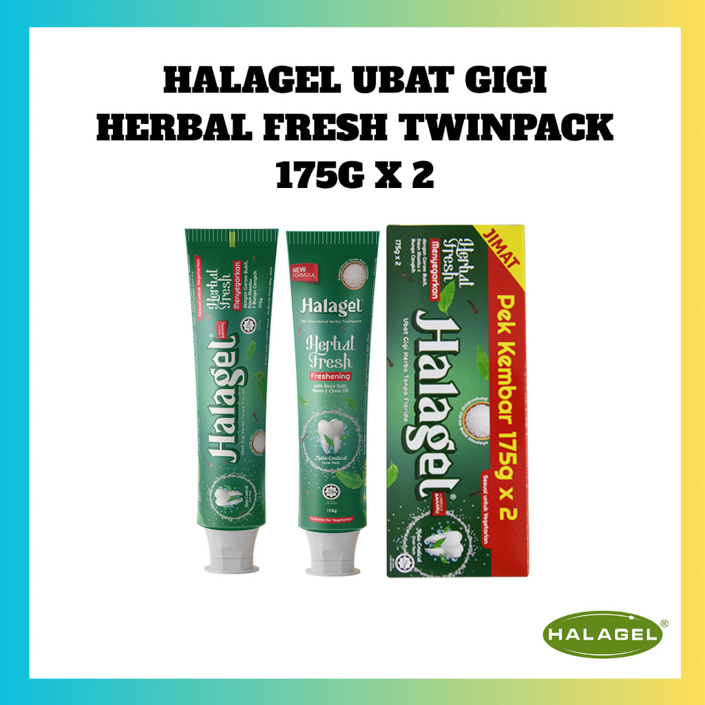 Halagel Herbal Fresh TWIN PACK 175g+175g (Freshening) - Non-Fluoridated ...