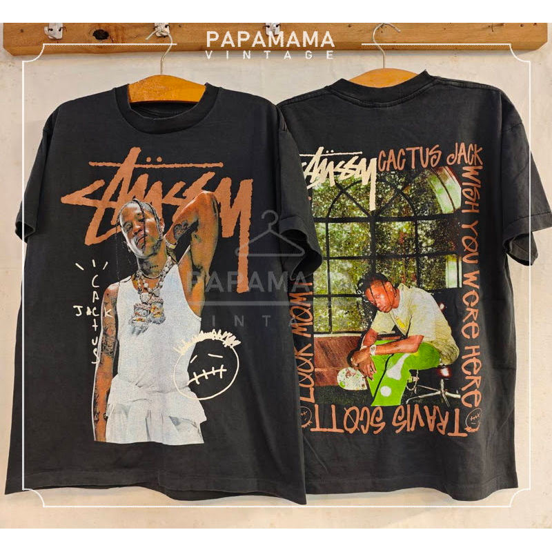 Stüssy X Travis Scott Bio Washed tag Stussy USA vintage shirt Tour ...