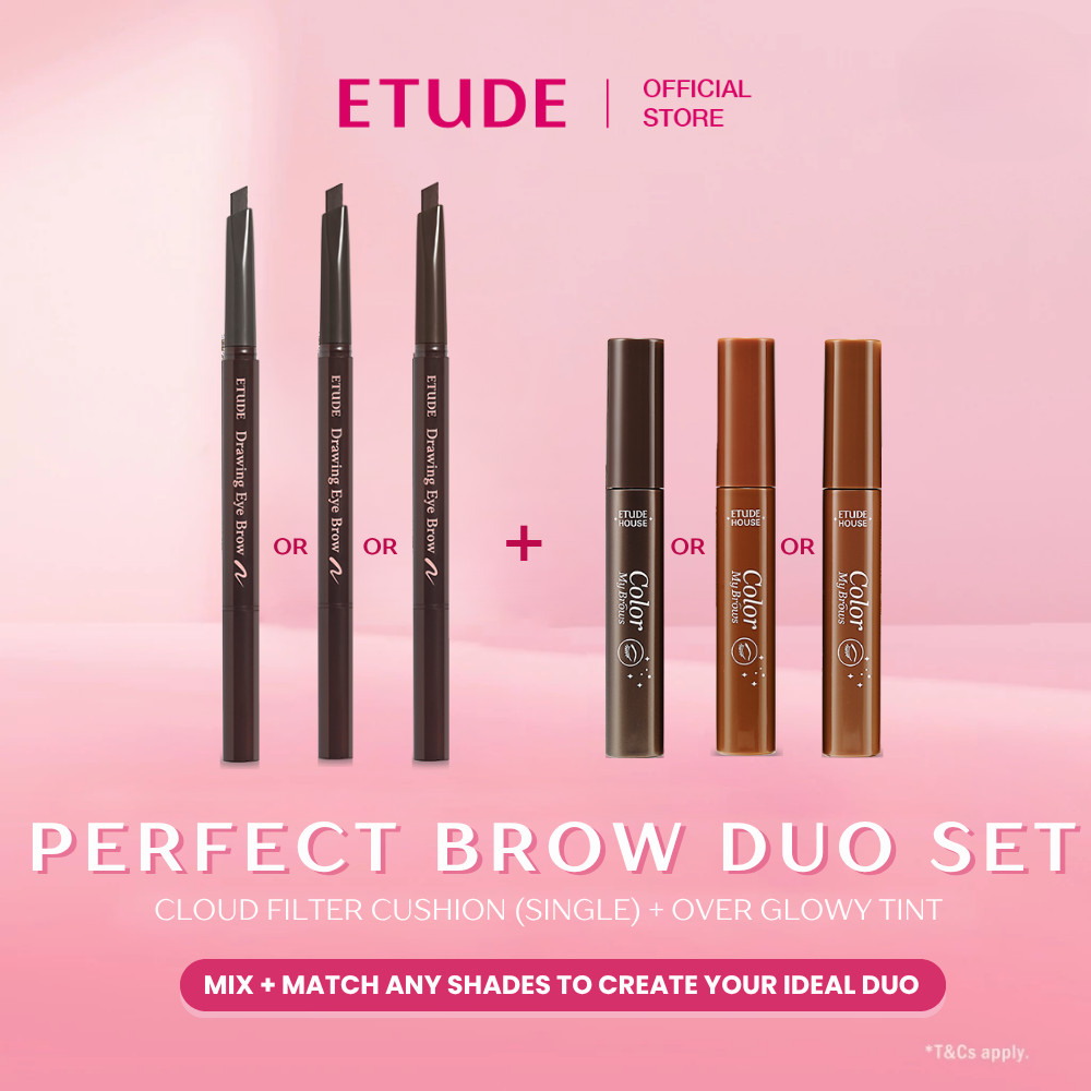 ETUDE Perfect Brow Duo Set (Drawing Eyebrow + Color My Brow) | Shopee ...