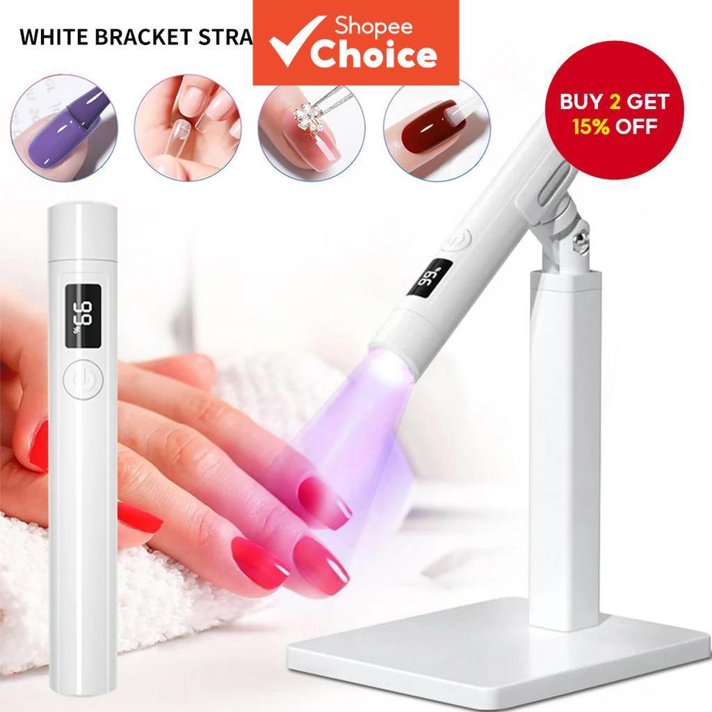 White Handheld Manicure Word Lamp with Screen Display Bracket 360 ...