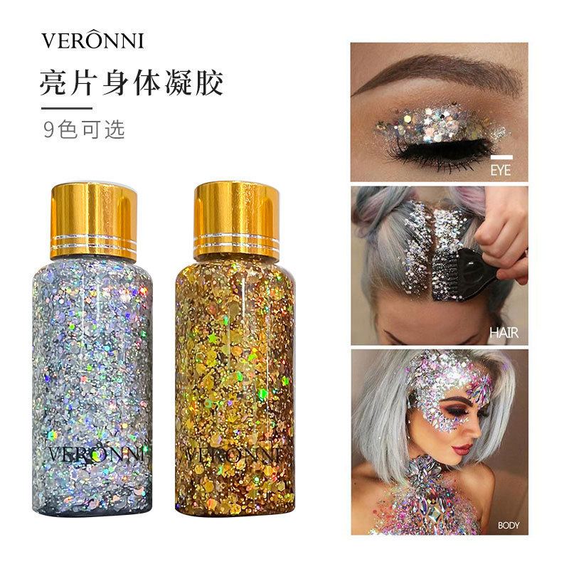 VERONNI Mermaid Scale Sequins Face Body Lotion Glitter Eyeshadow ...