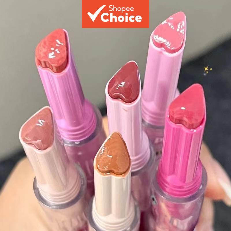 Cappuvini Heart-Shaped Makeup Lip Gloss: 6 Natural Waterproof Shades ...