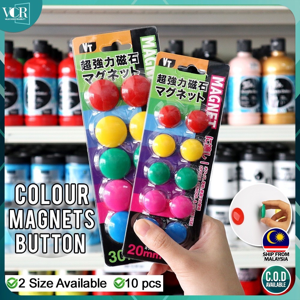 VC Art Color Magnets Button 20mm/30mm/40mm Whiteboard Magnet Fridge ...