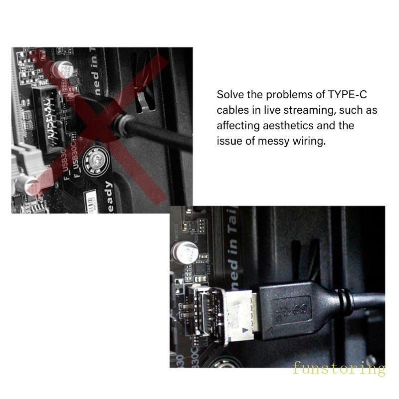FUN L Shaped USB3 1 Type E to Type C Adapter Enhances Airflows for ...