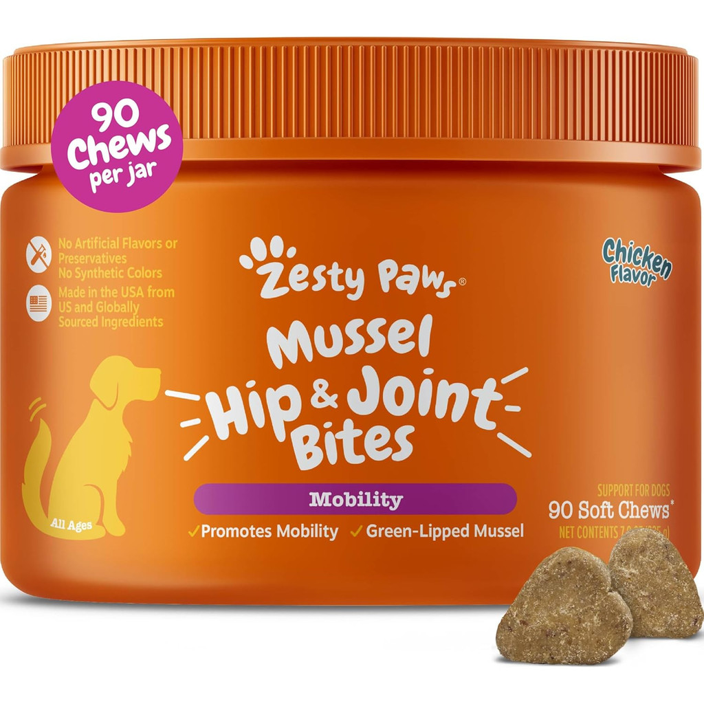 (CLEARANCE)(EXP: Jan/2026) Zesty Paws Mussel Mobility Bites for Dogs ...