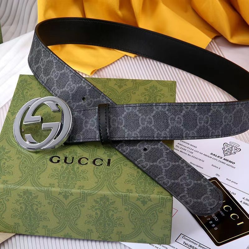 GUCCI7050 Cowhide New Style Men's Belt Trendy Casual Pants Belt ...