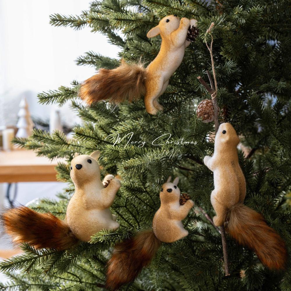 1PC Squirrel Christmas Ornament with Pinecones Cute Squirrel for ...