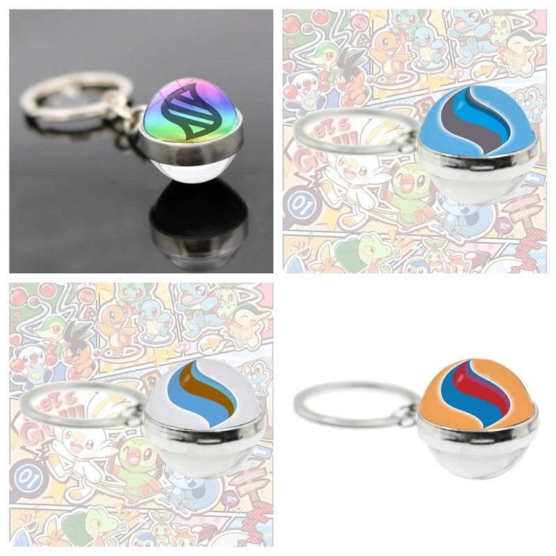[Manmei] Pokémon mega Evolution Stone Keychain Student Bag Pendant maga ...