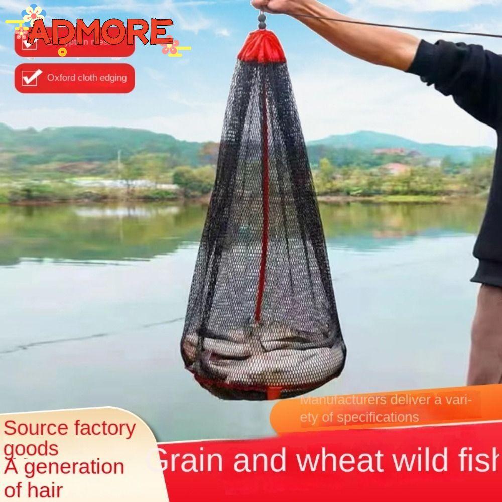 ADMORE Fishing Bag, Nylon Green Fish Cage, Lightweight Foldable Fishing ...