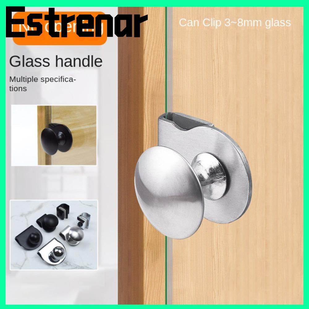 ESTRENAR 2PCS Door Clips, Knob Metal Glass Door Handle, No Drilling ...