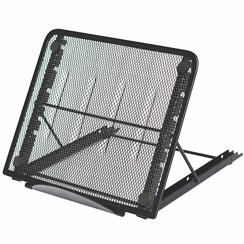 Metal Mesh Laptop Stand Foldable Desktop Riser Heavy Duty Wire Grid for ...