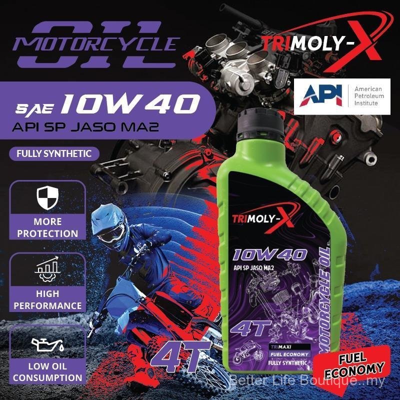 TRIMOLY-X TRIMOLYX 4T 10W40 1L Fully Synthetic API SP JASO MA2 ...