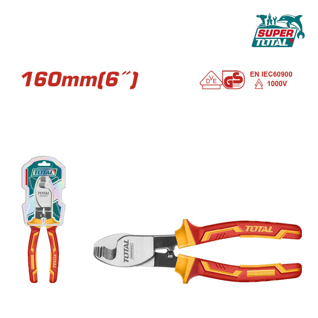 [ TOTAL ] (THTIP2761) Insulated Cable Cutter 160mm (6 Inch) | 1000V VDE ...