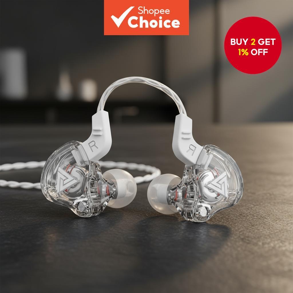 Qkz Ak6 In-Ear Earbuds Enhanced Dynamic Monitor Earphones with Bass ...