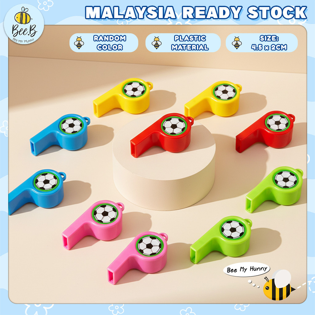[1Pcs] Wisel Plastik Colorful Football Whistle with Rope Kids Sound ...