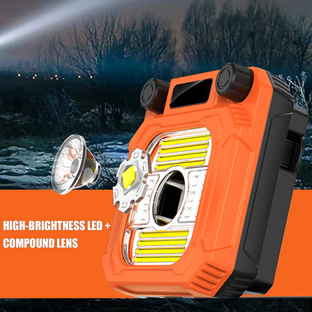 Hand Crank LED Camping Lantern Rechargeable Mini Flashlight with Stand ...