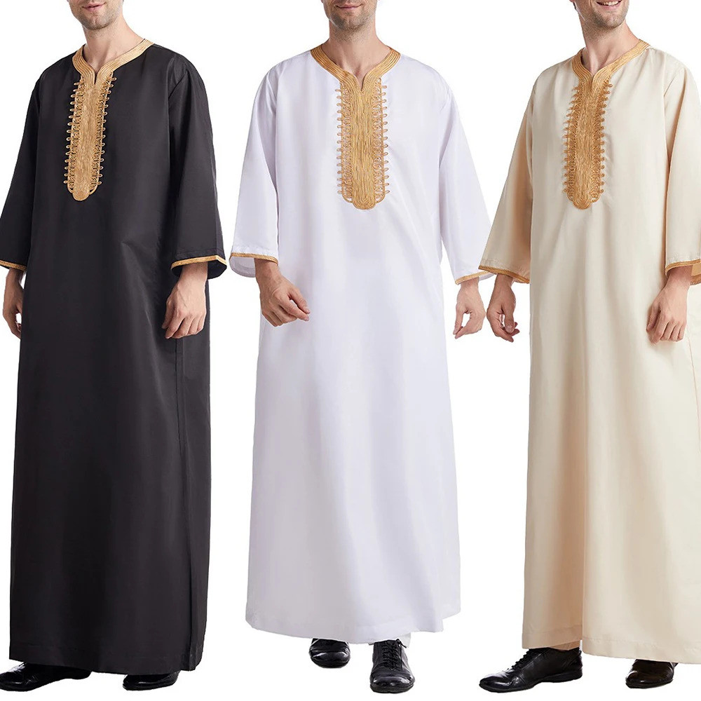 Pakaian Muslim Fesyen Lelaki Arab Pakistan Dubai Kaftan Abaya Jubah ...