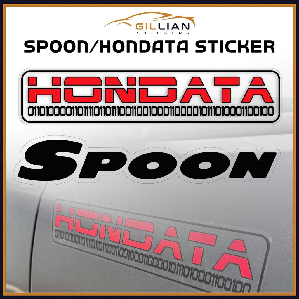 Spoon Hondata Side Body Sticker (2pcs) Waterproof Vinyl Decal for Honda ...