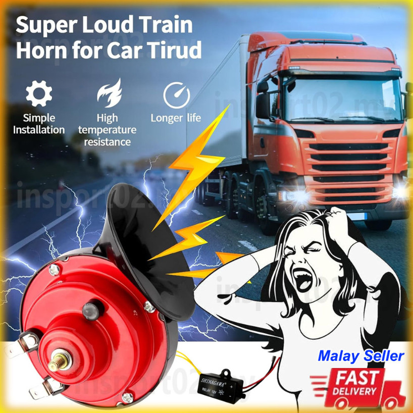 12V Super High Train Snail Horns 300db Waterproof Universal Automotive ...