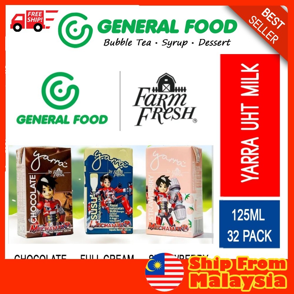 FARM FRESH UHT KID MILK 125ML 32 PACK - YARRA FULL CREAM CHOCOLATE ...