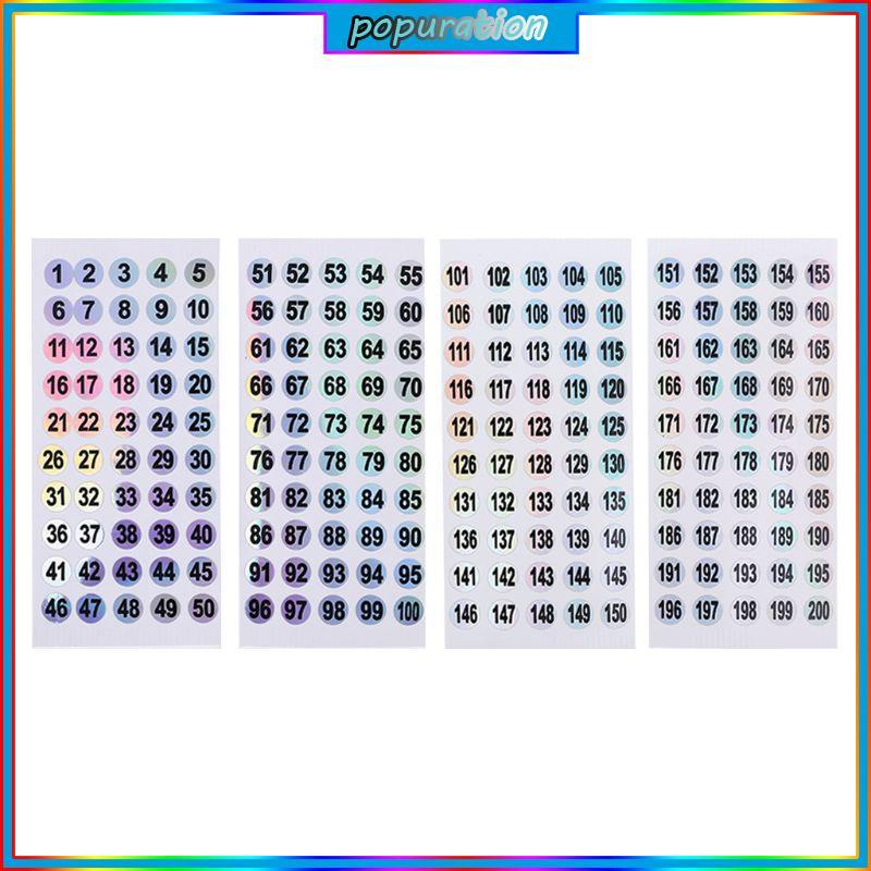 POP Number 1 to 200 Stickers Self Adhesive Premium Decal for Inventory ...