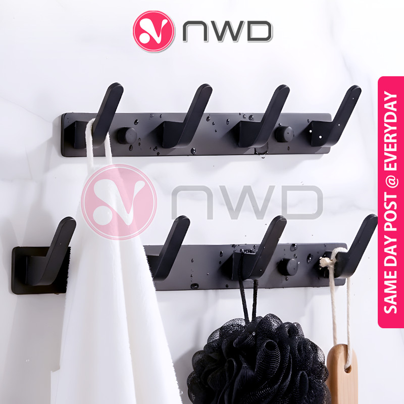 𝗖𝗟𝗜𝗡𝗚 𝗣𝗢𝗜𝗡𝗧 》3/4/5/6/7 Drill-Free Wall Hook Clothes Towel Hanger Rack ...