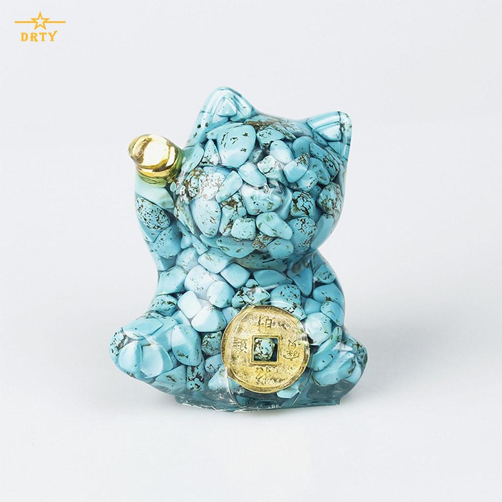 Lucky Cat Figurine Maneki Neko Money Cats Statue Feng Shui Decoration ...