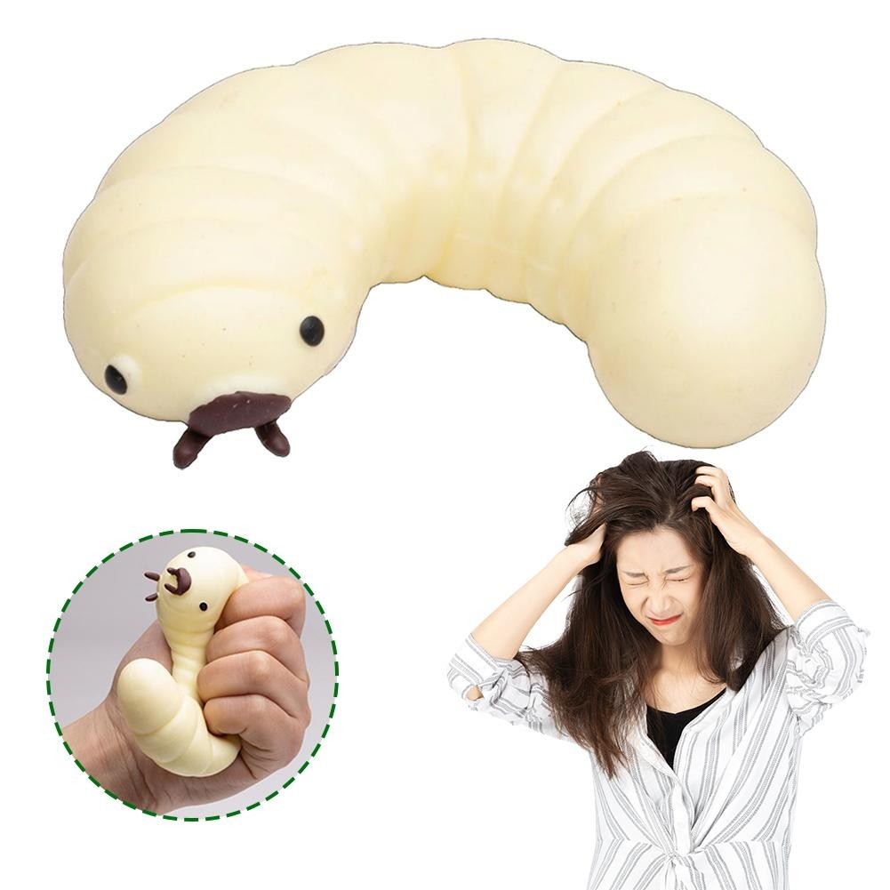 Cute Soybean Worm Squishy Toy Pinching Fun Slow Rise Stretchy Toy R5m8 ...