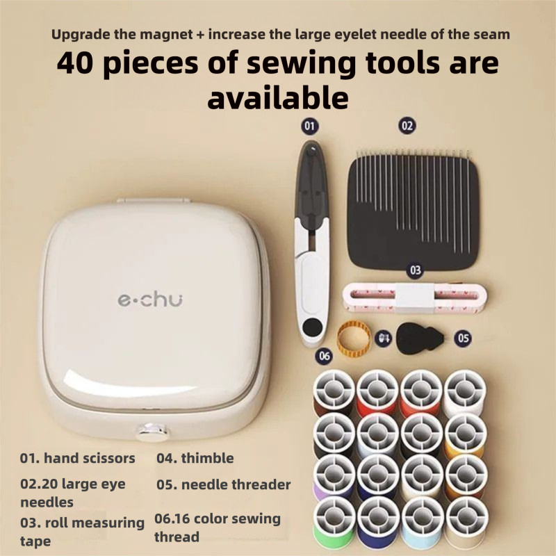 Full Set 40pcs Magnetic Needle Storage Case Portable Sewing Kit Magnet ...