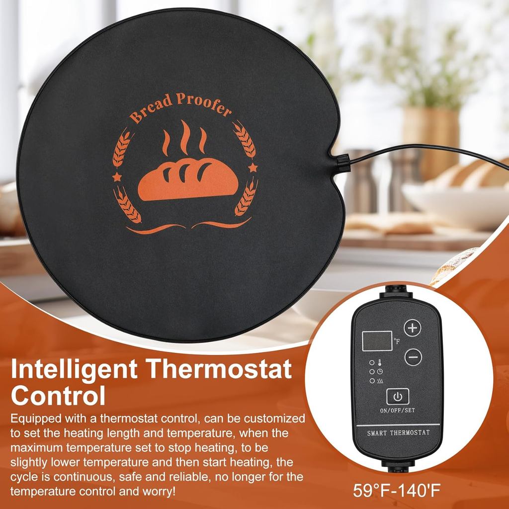 Dough Rising Warming Mat, 59 ℉-140 ℉ Adjustable Bread Rising Warmer ...