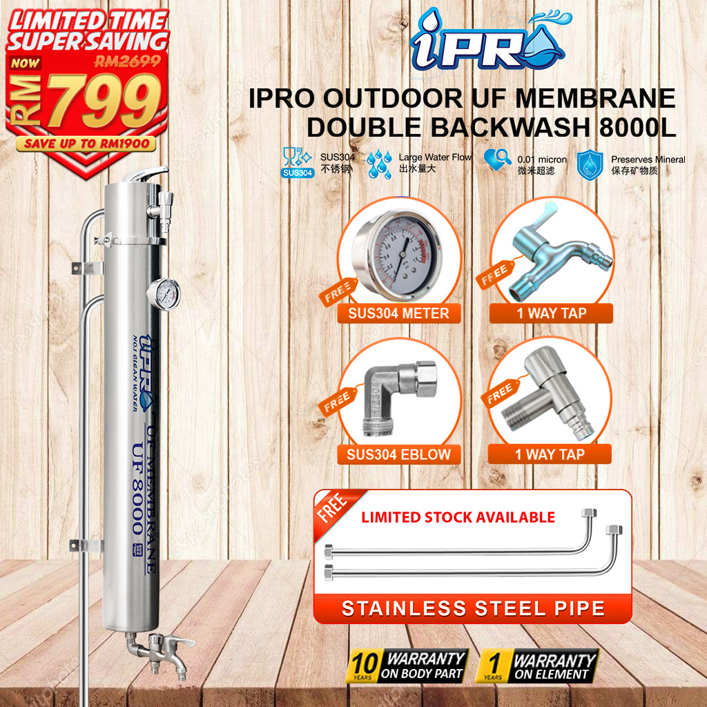 IPRO SUS 304 Ultra Filtration UF Membrane Double Backwash Outdoor Water ...