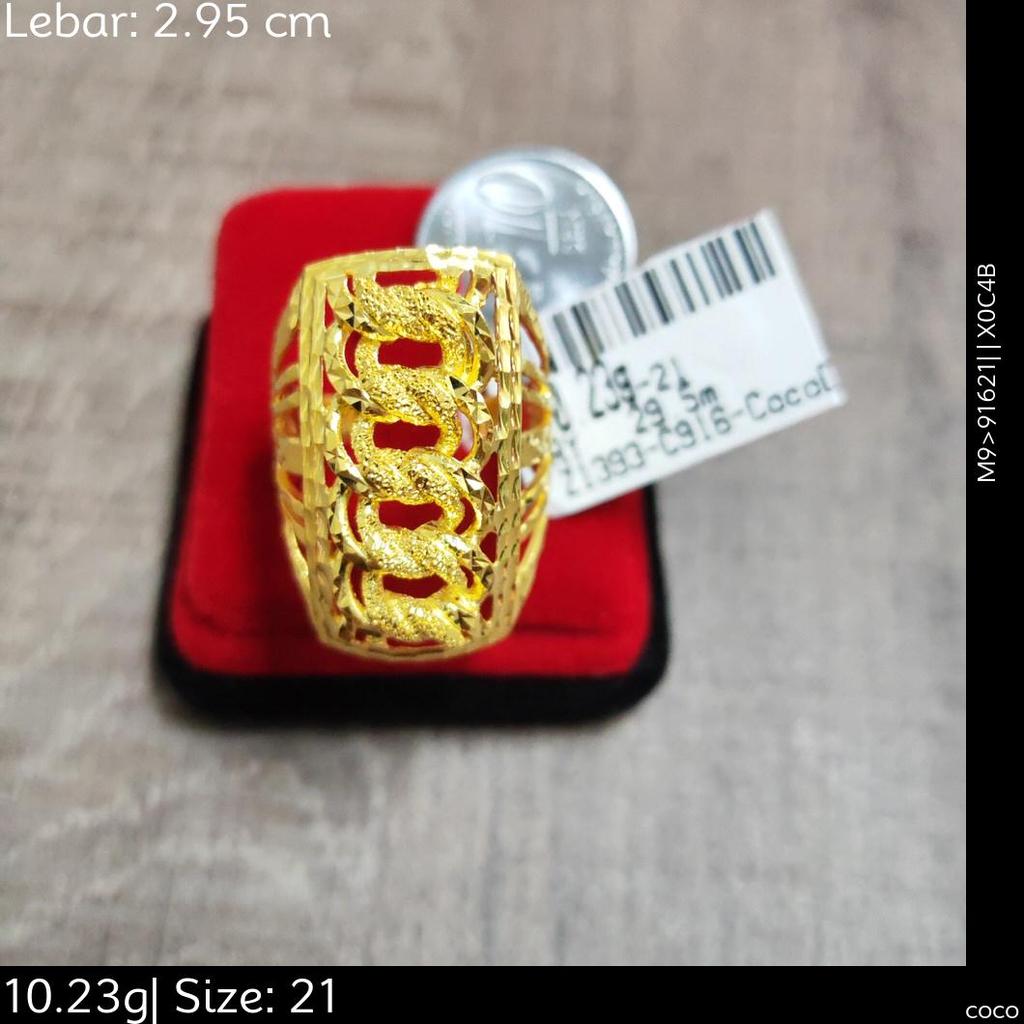 Murni Mewah Emas916, Cincin Coco Datin Padu Pjn Big 1393 3.0 cm Pd 21 ...