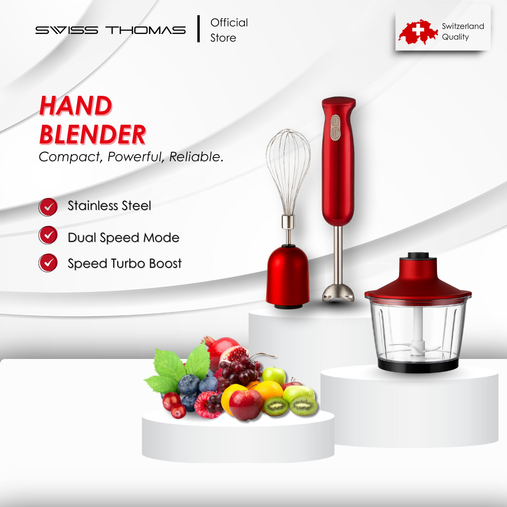 Swiss Thomas Hand Blender Mixer (1200W) HB3301 Meat Grinder Milk ...