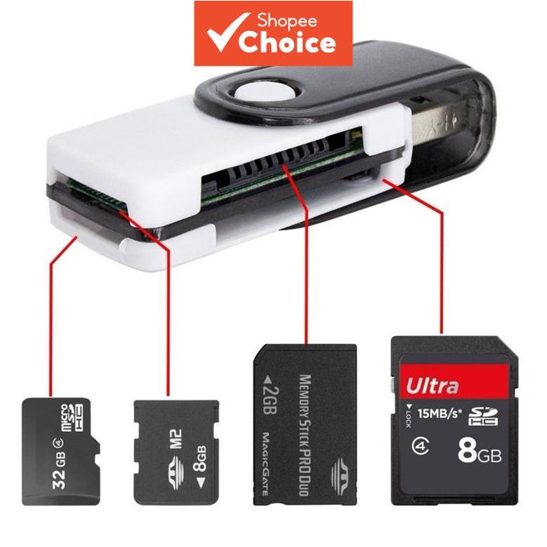 Mini USB Memory SD Card Reader USB 20 to Micro TF MS Adapter for ...